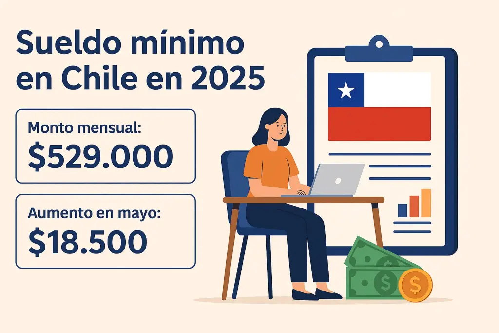 ¿Cuánto es el sueldo mínimo en Chile en 2025 y cuánto sube este año?